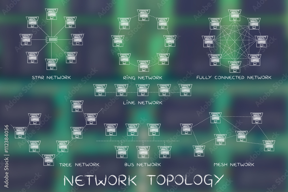 Poster Network topology diagrams with captions for each type – Wall Art ...