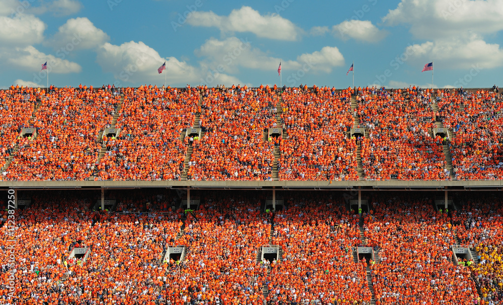 Crowd of thousands dressed in orange Stock Photo | Adobe Stock