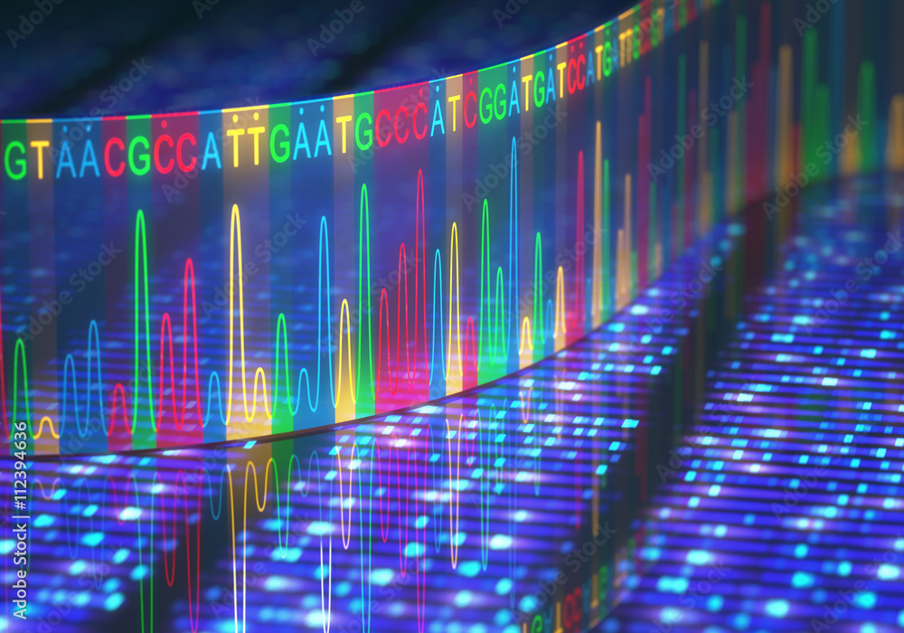 Sanger Sequencing. 3D illustration of a method of DNA sequencing. Stock ...