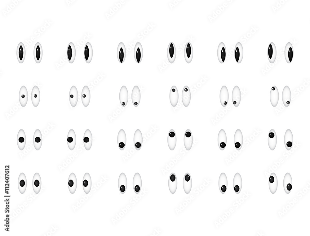 Set of eye emoticon vector isolated on white background. Emoji vector ...
