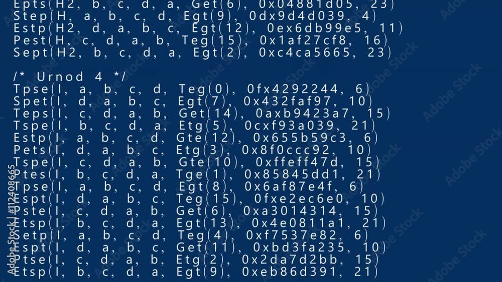 A 4k Animation Of Source Code Scrolling Down Scrambled Text From Public Domain White