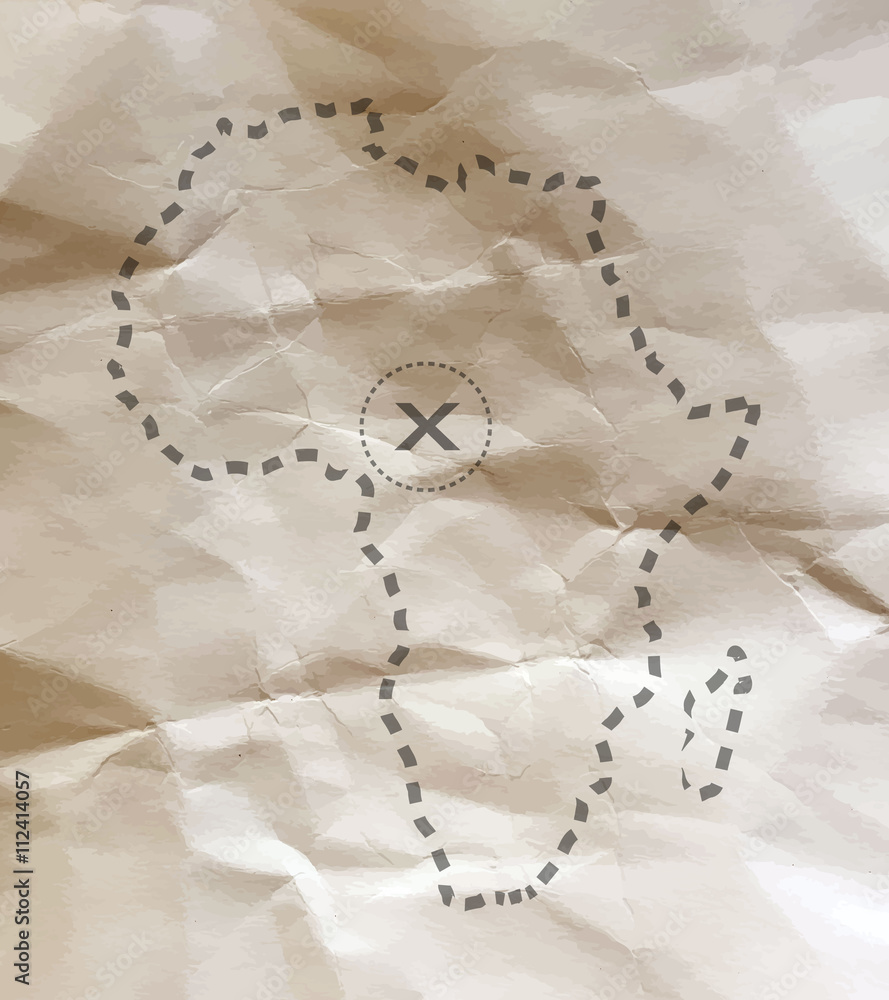 Africa map with treasure place. Vector illustration. Stock Vector ...