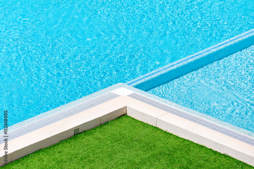 Beautiful luxury Swimming pool resort hotel.Swimming pool and green ...