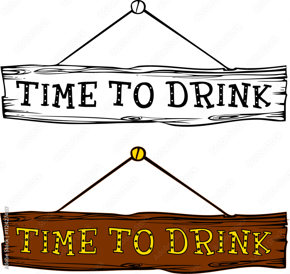Time to drink label Stock Vector | Adobe Stock