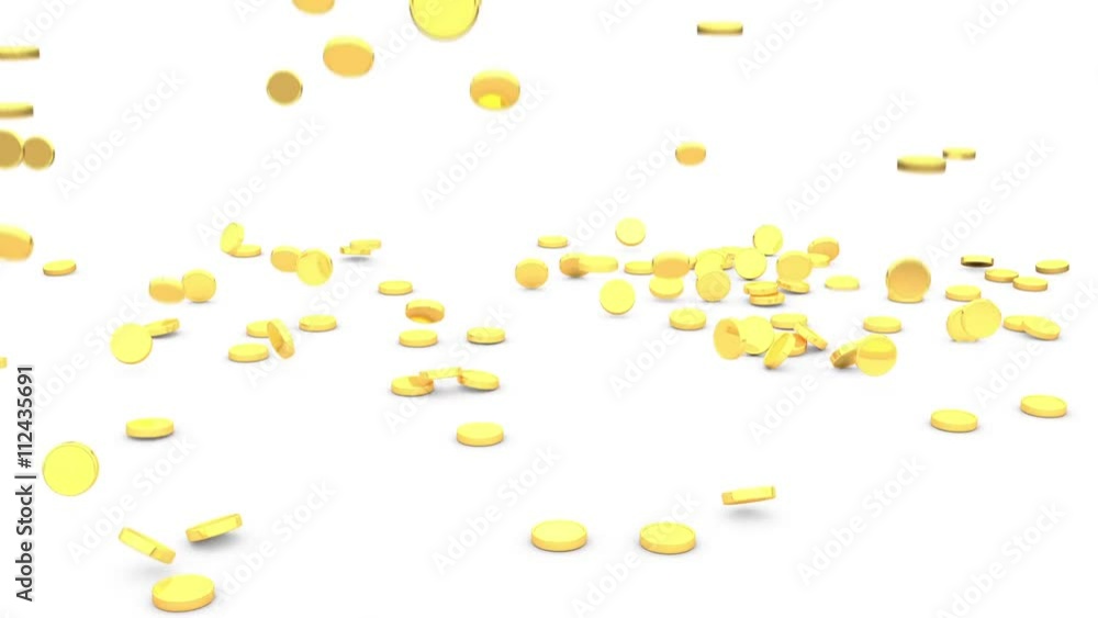 3d gold coins falling Stock Video | Adobe Stock