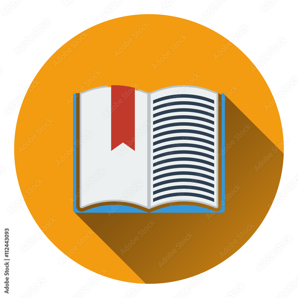 Flat design icon of Open book with bookmark in ui colors Stock Vector ...