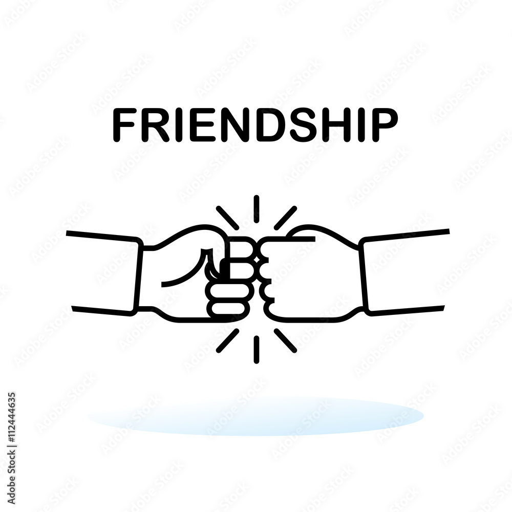 Fist bump. Friendship sign. Agreement symbol. Meeting icon. Vector ...