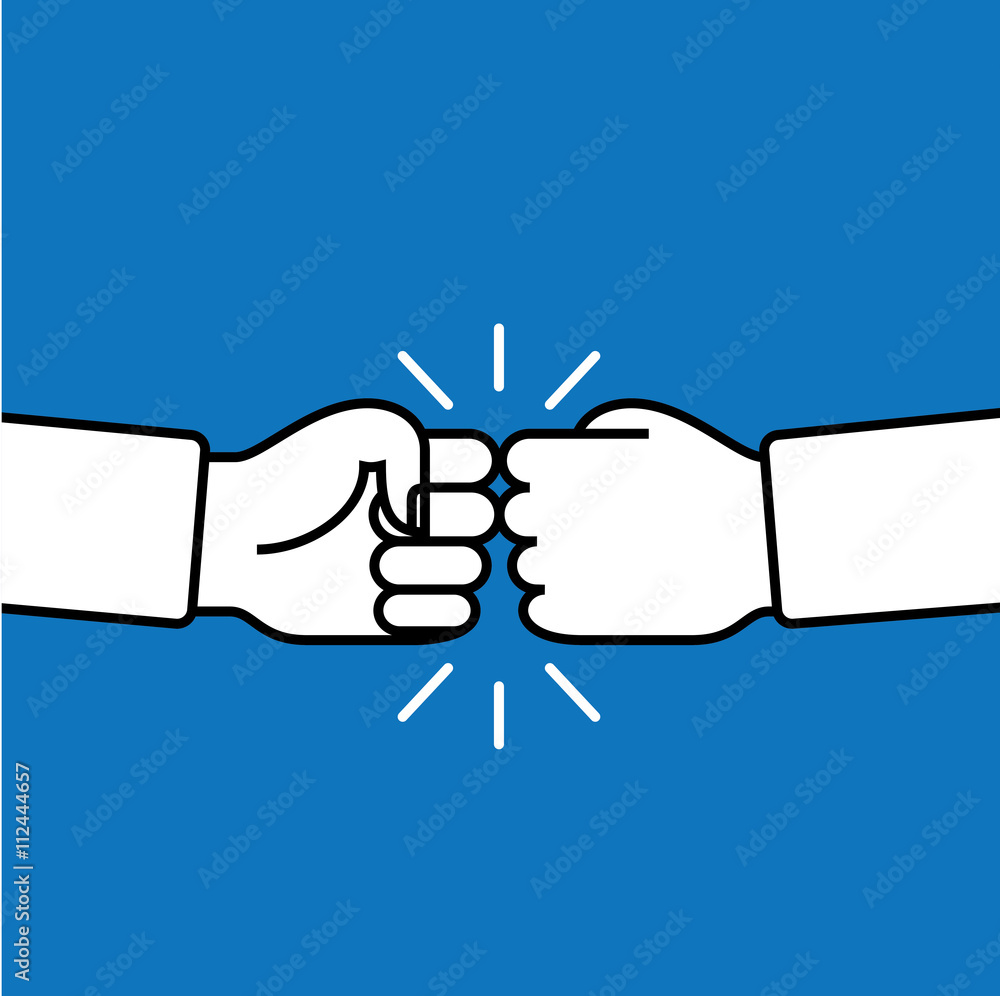 Fist bump. Friendship sign. Agreement symbol. Vector illustration Stock ...