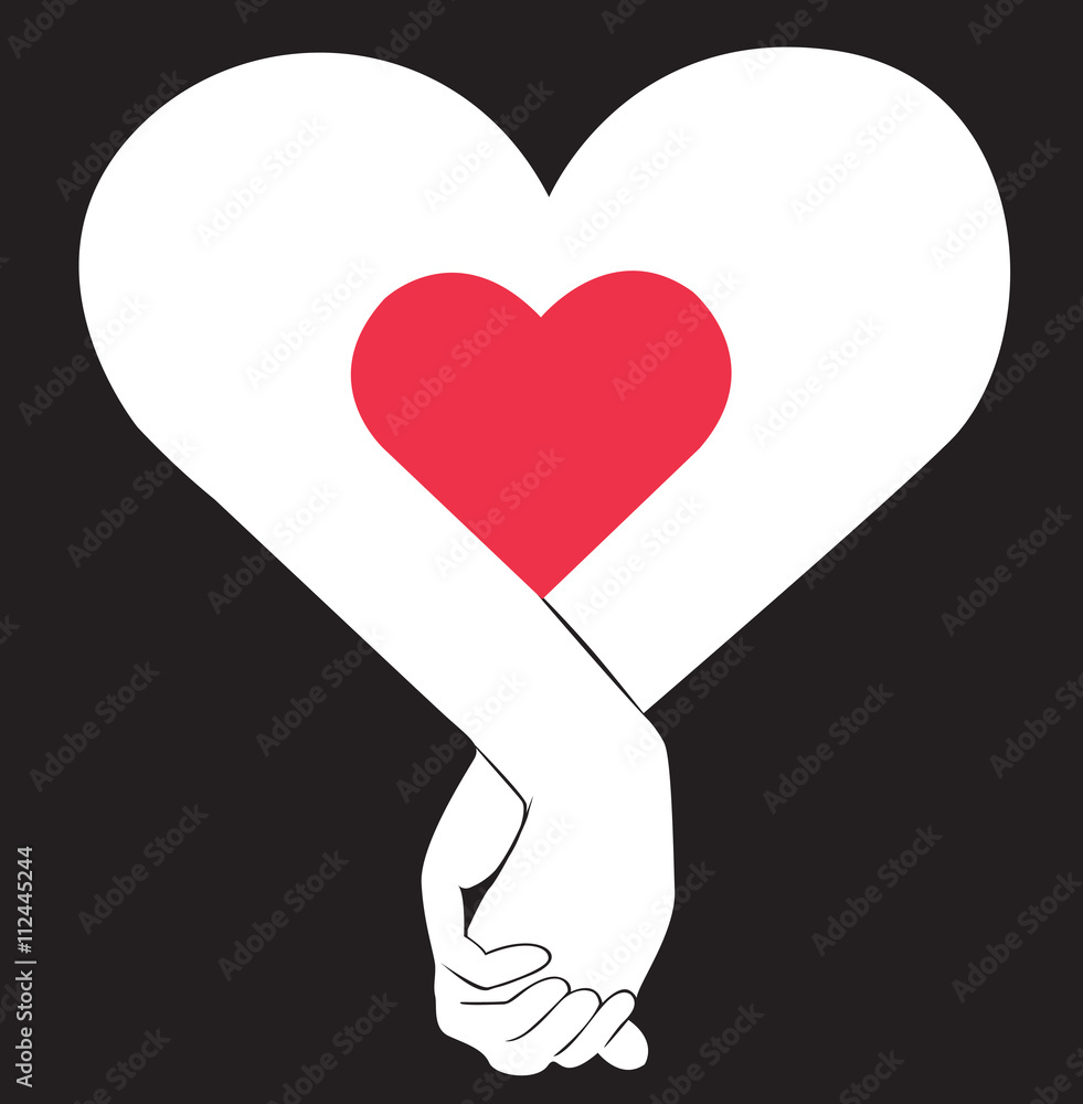 hand holding another hand , sign of love art vector Stock Vector ...