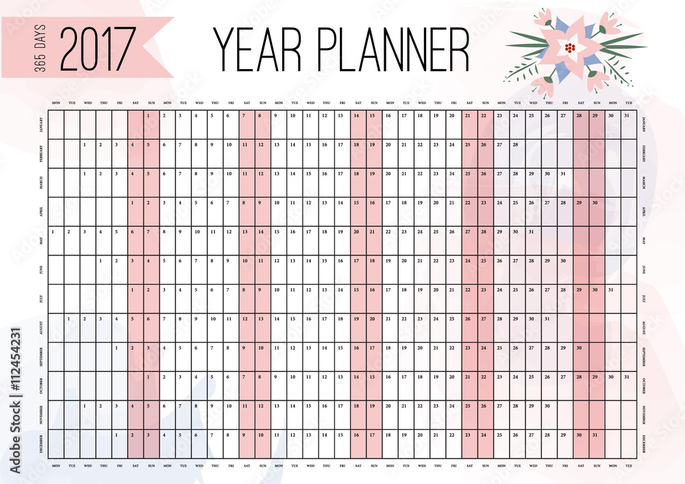 Year Wall Planner. Plan out your whole year with this 2017 Wall Year ...