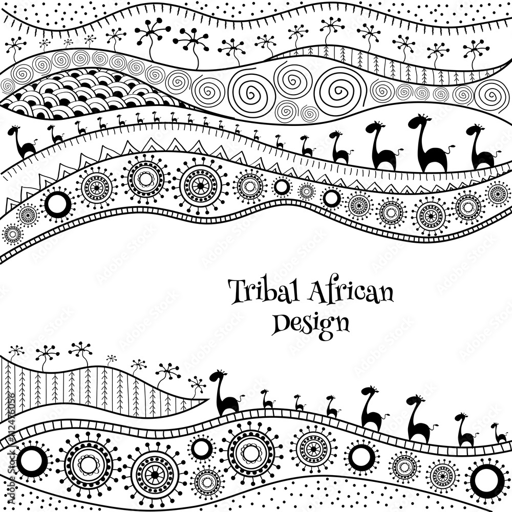 African background design template for cover design, magazine cover ...