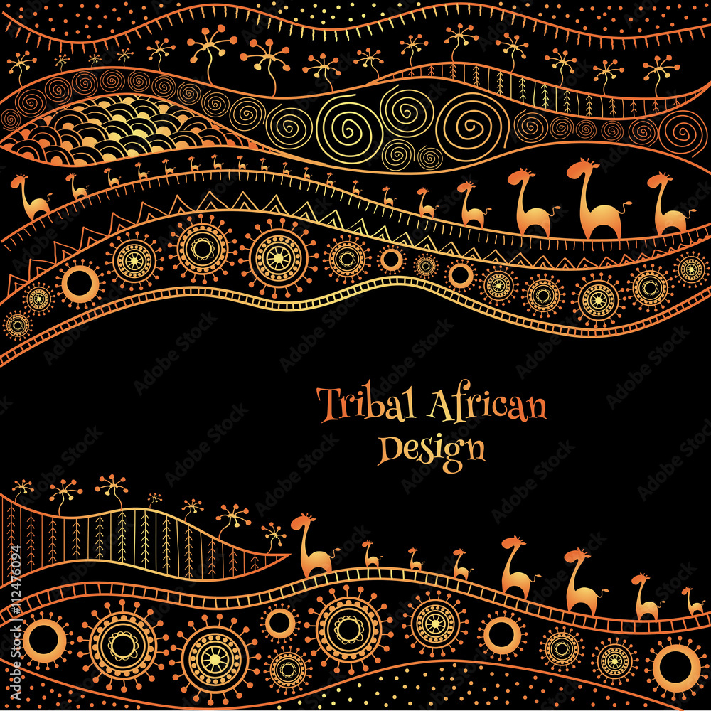 African background design template for cover design, magazine cover ...
