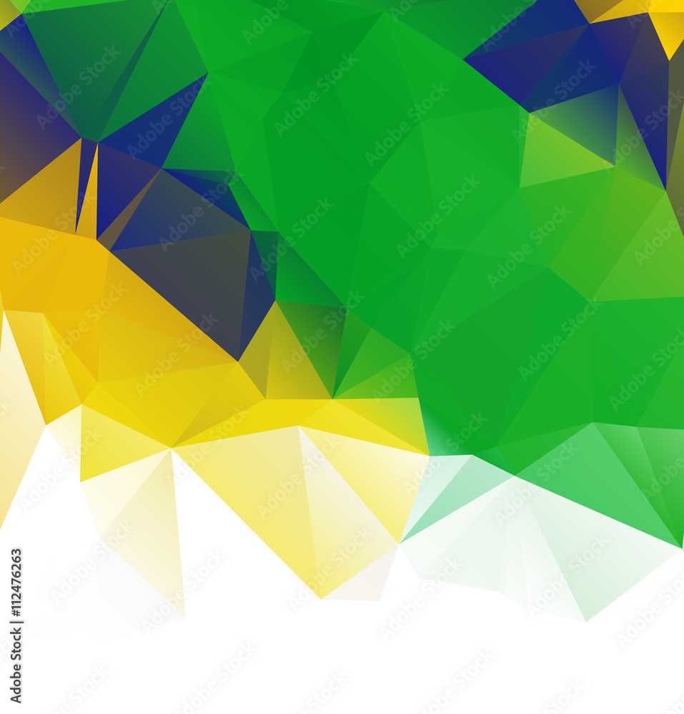 Brazil flag vector geometric background pattern concept with green ...