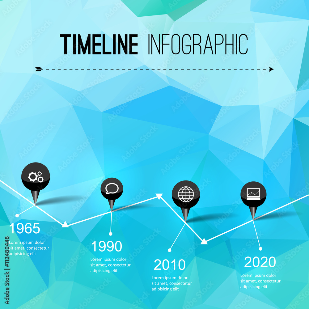 Infographic timeline design, concept - template with points. Idea to ...