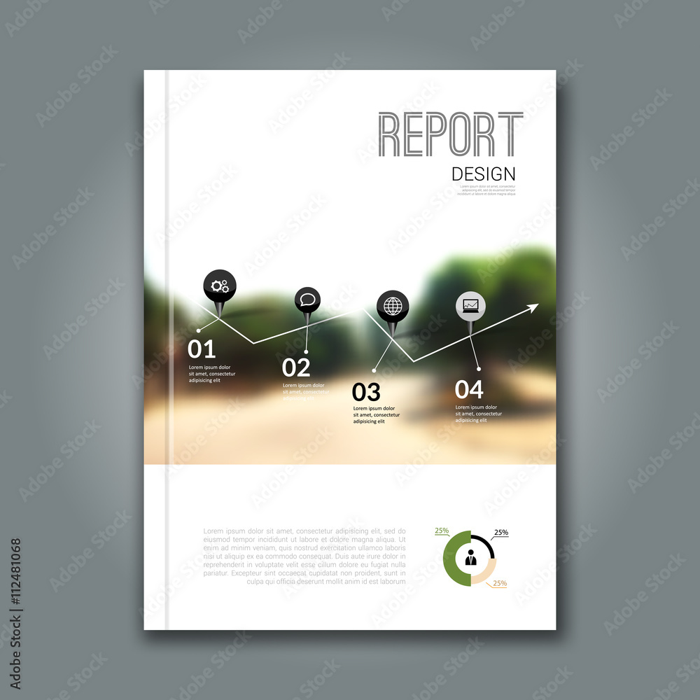 Cover Magazine design template. Beautiful report design nature ...