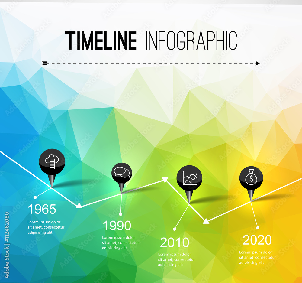Infographic timeline design, concept - template with points. Idea to ...