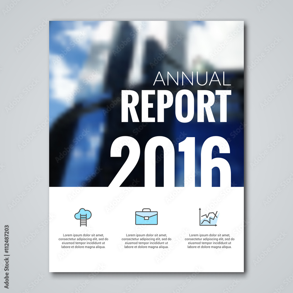Annual report design template with blur background Stock Vector | Adobe ...