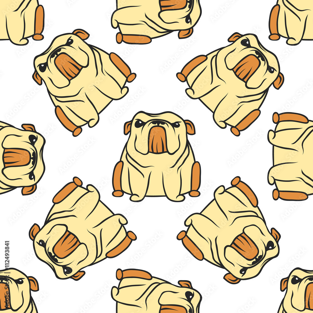 English bulldog pattern seamless. Dog pattern seamless vector de Stock ...