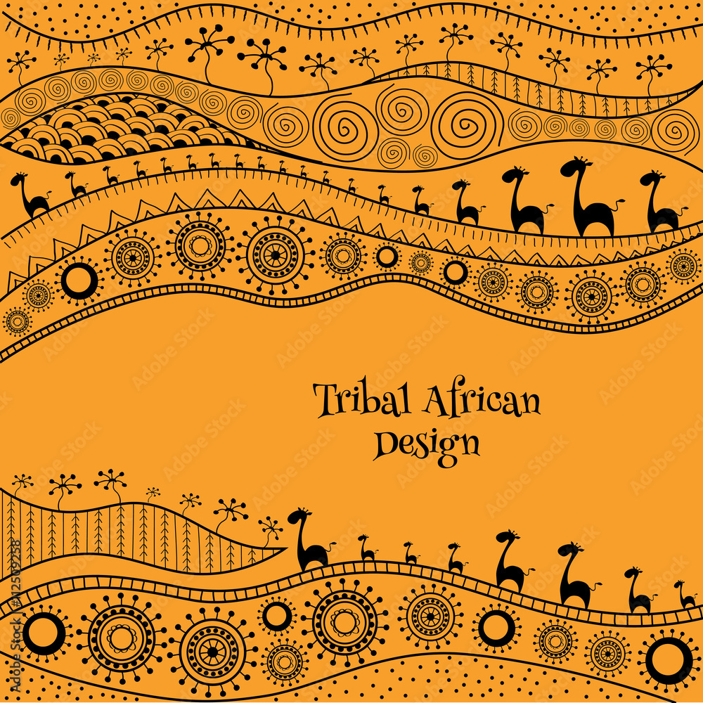 African background design template for cover design, magazine cover ...