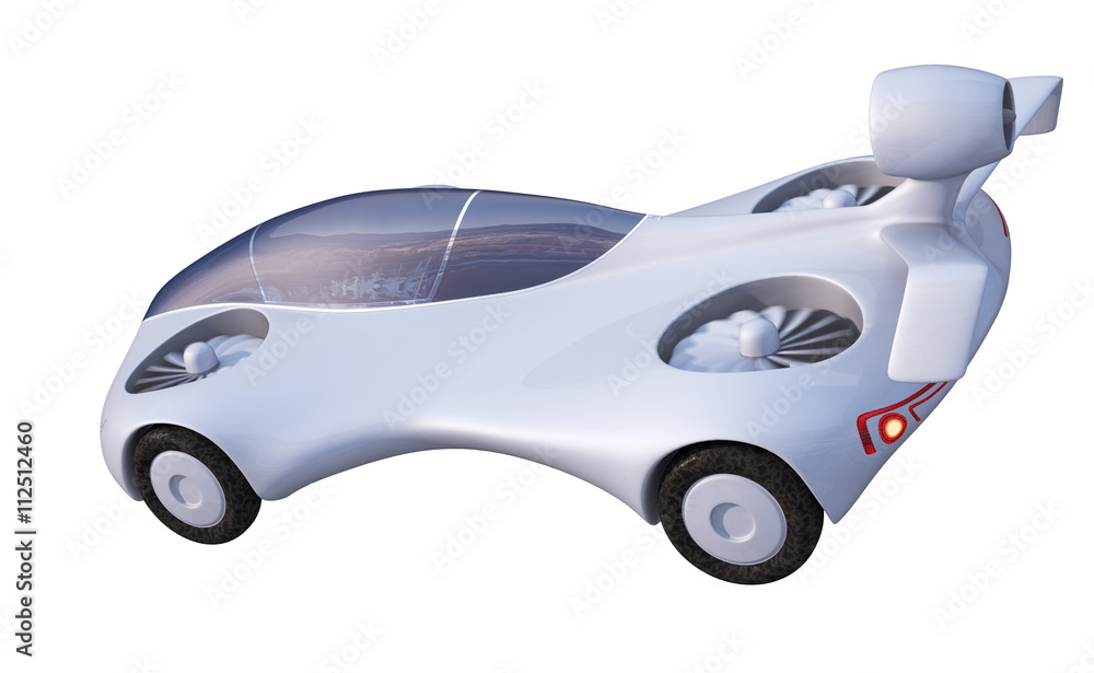 Flying vehicle of the future 3d concept, Air car, Future flying car 3d ...