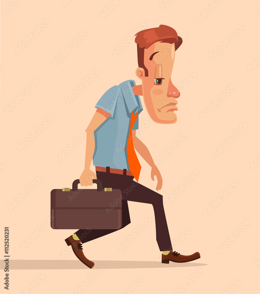 Unlucky businessman. Worker lost job. Businessman has trouble. Bad day ...