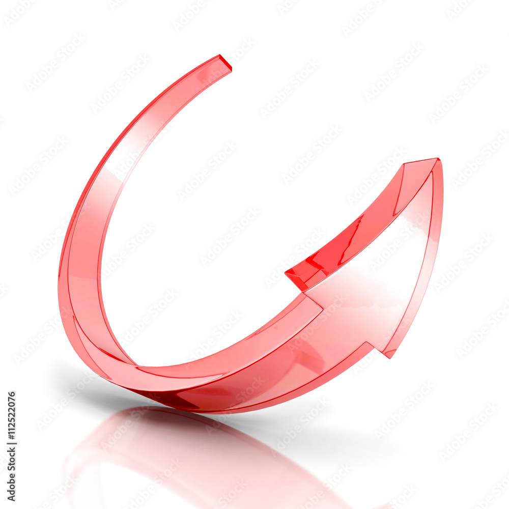red glass round arrow on white background Stock Illustration | Adobe Stock