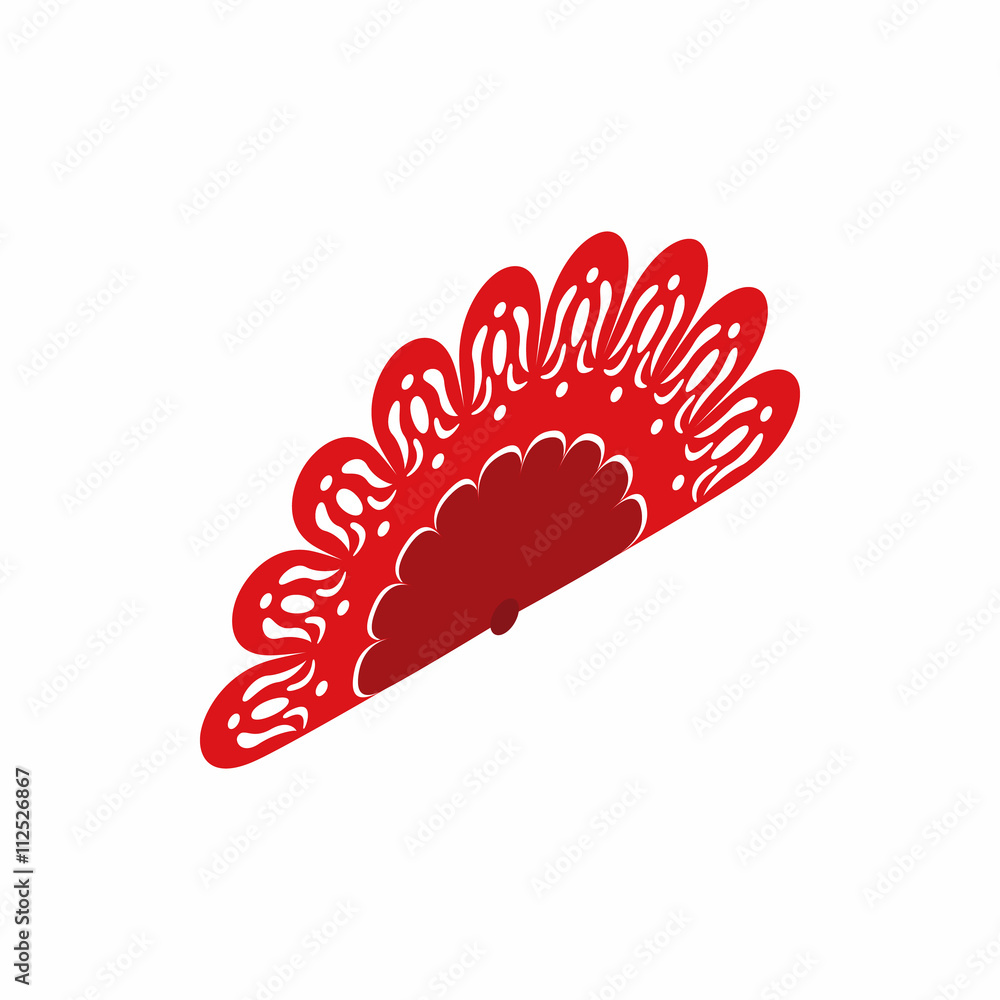 Red fan icon, isometric 3d style Stock-Vektorgrafik | Adobe Stock