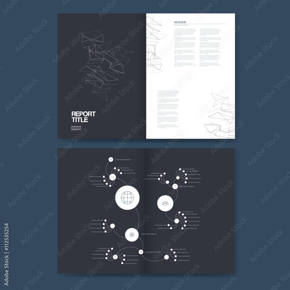 Business brochure template with company organization structure ...