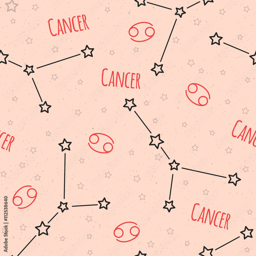 Seamless vector pattern. Background with the image of constellation ...