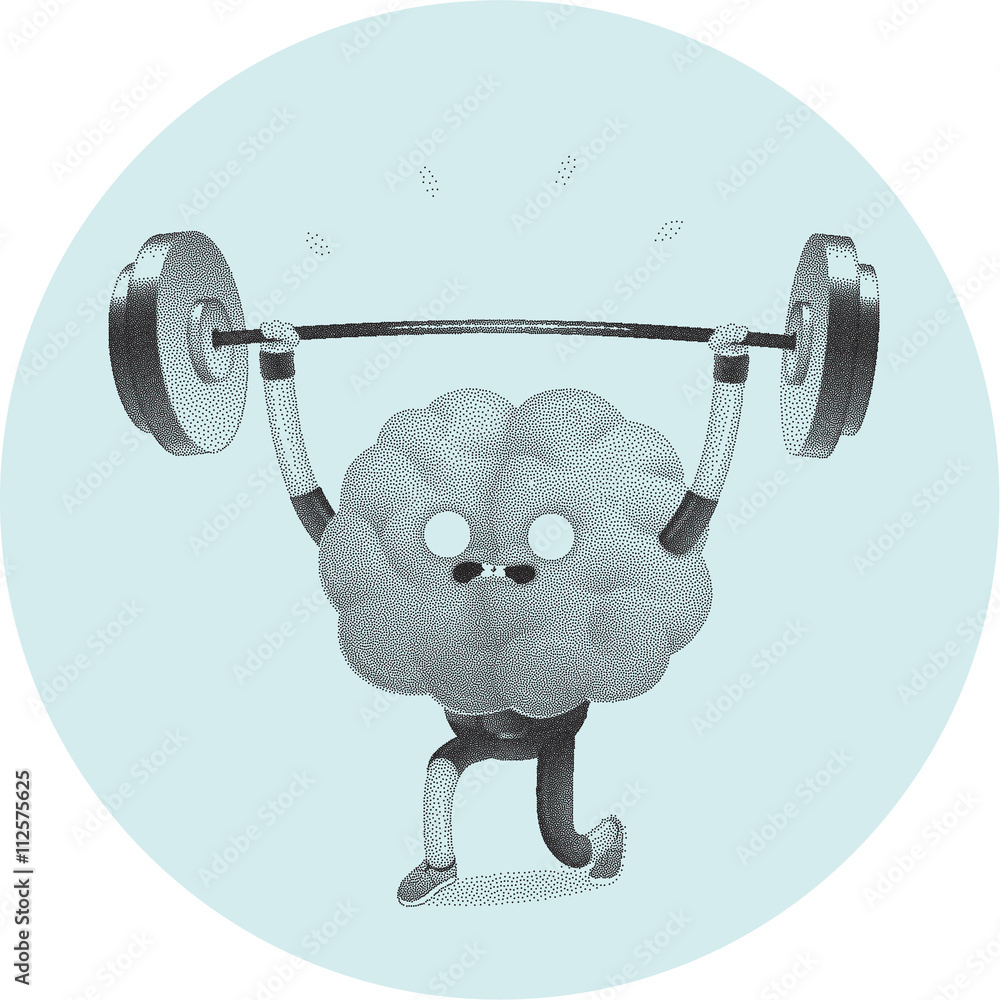 Train your brain series - the dotted vector illustration of training ...