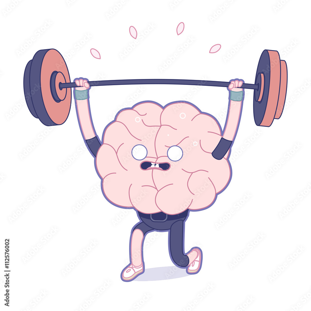 Train your brain series - the flat outlined vector illustration of ...