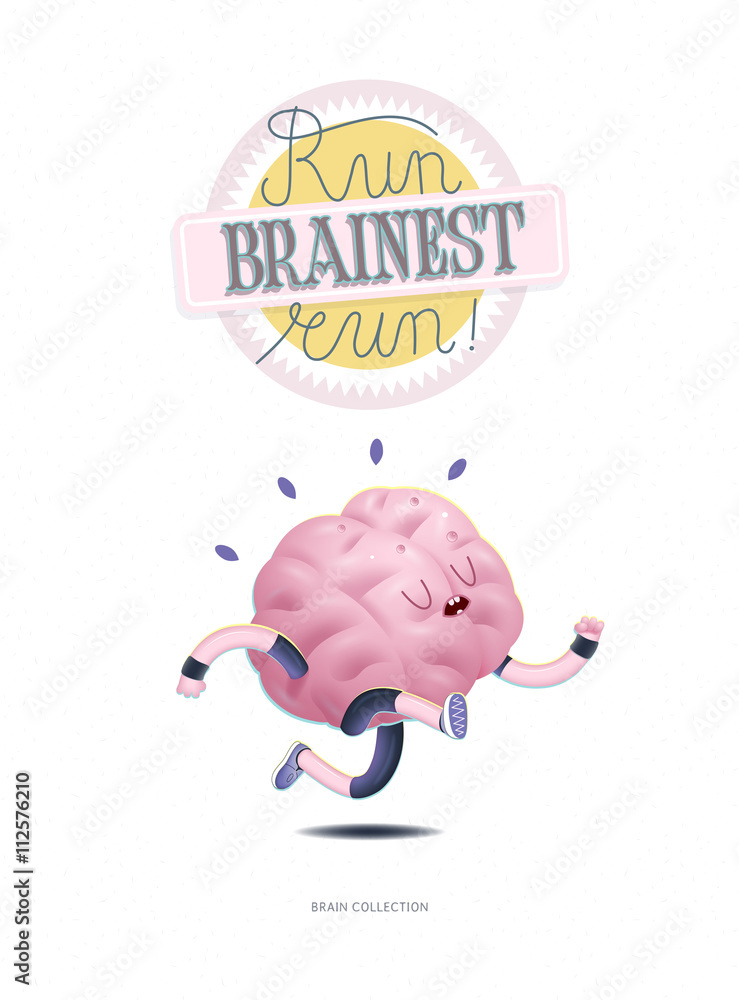 Train your brain poster - the vector illustration of a training running ...