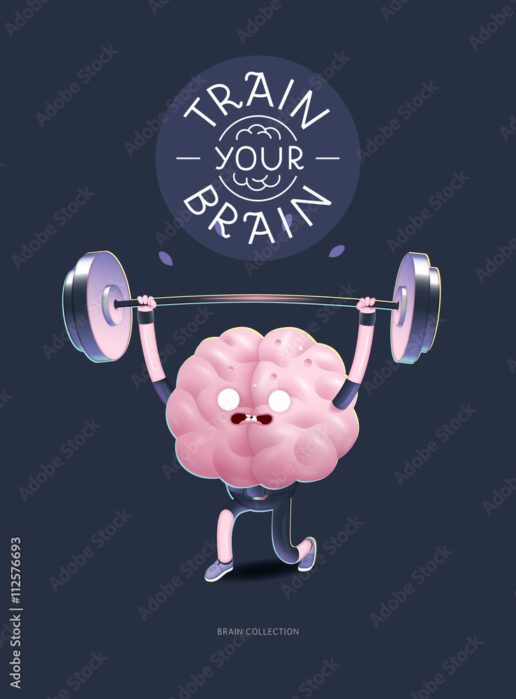 Train your brain poster - the vector illustration of a training brains ...