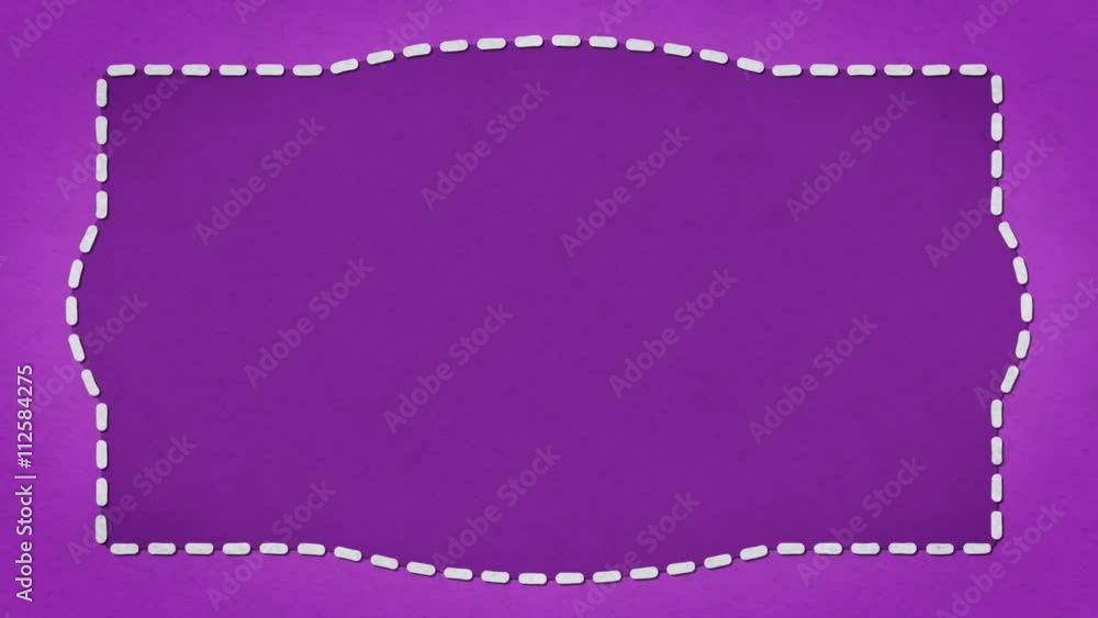 Frame Dashes Border Paper Texture Animated Purple Background Stock ...