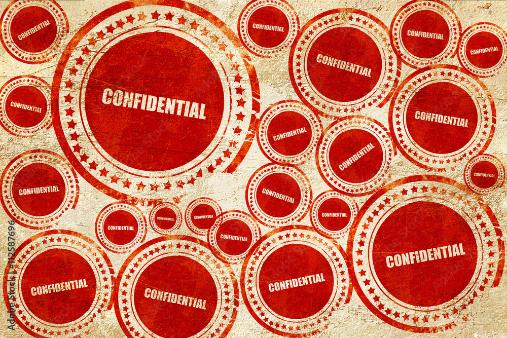 confidential sign background, red stamp on a grunge paper textur Stock ...