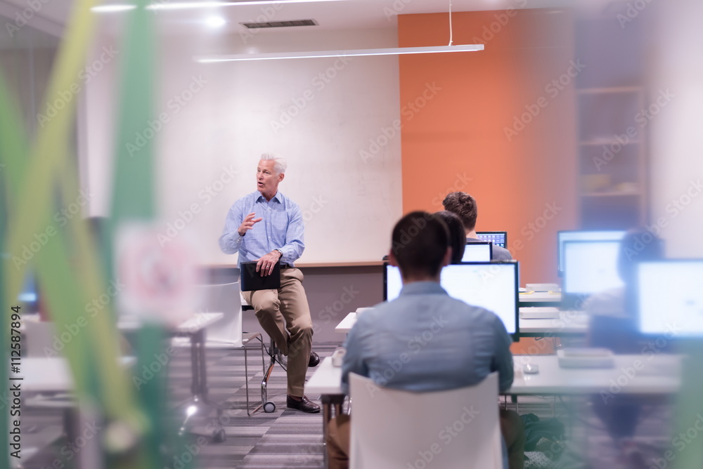 teacher and students in computer lab classroom Stock Photo | Adobe Stock
