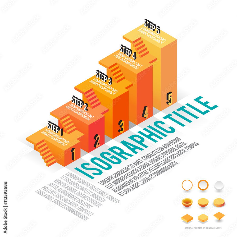 Isometric Stair Graphics Stock Vector | Adobe Stock