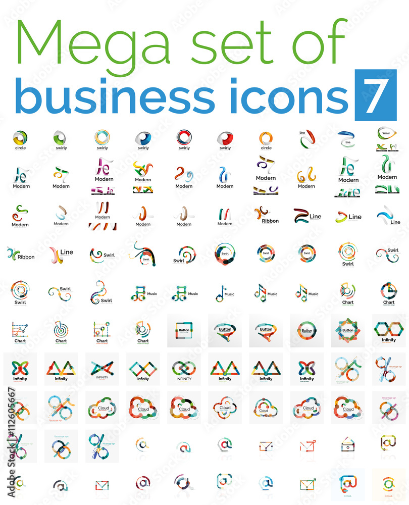 Logo mega collection Stock Vector | Adobe Stock