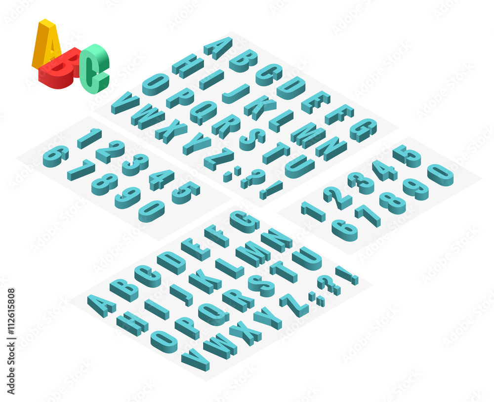 3d isometric alphabet vector font. Isometric letters, numbers and ... 3d isometric alphabet vector font. Isometric letters, numbers and ...