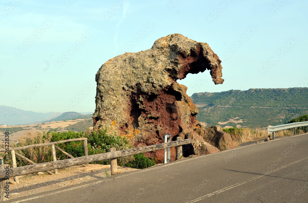 Elephant rock, one of the symbols of Sardinia. Moving from Castelsardo ...