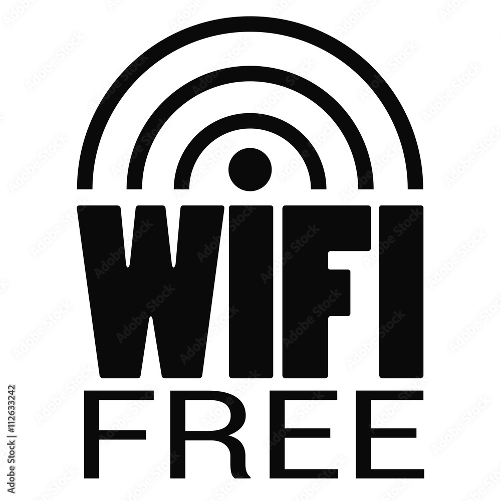 Sign free wifi, minimalist illustration vector for design or ...