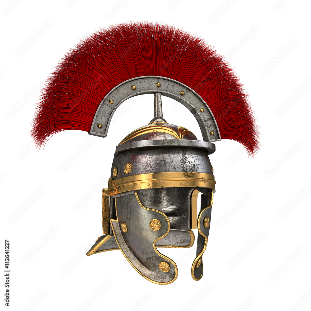 Isolated 3d illustration of a Roman Helmet Stock Illustration | Adobe Stock