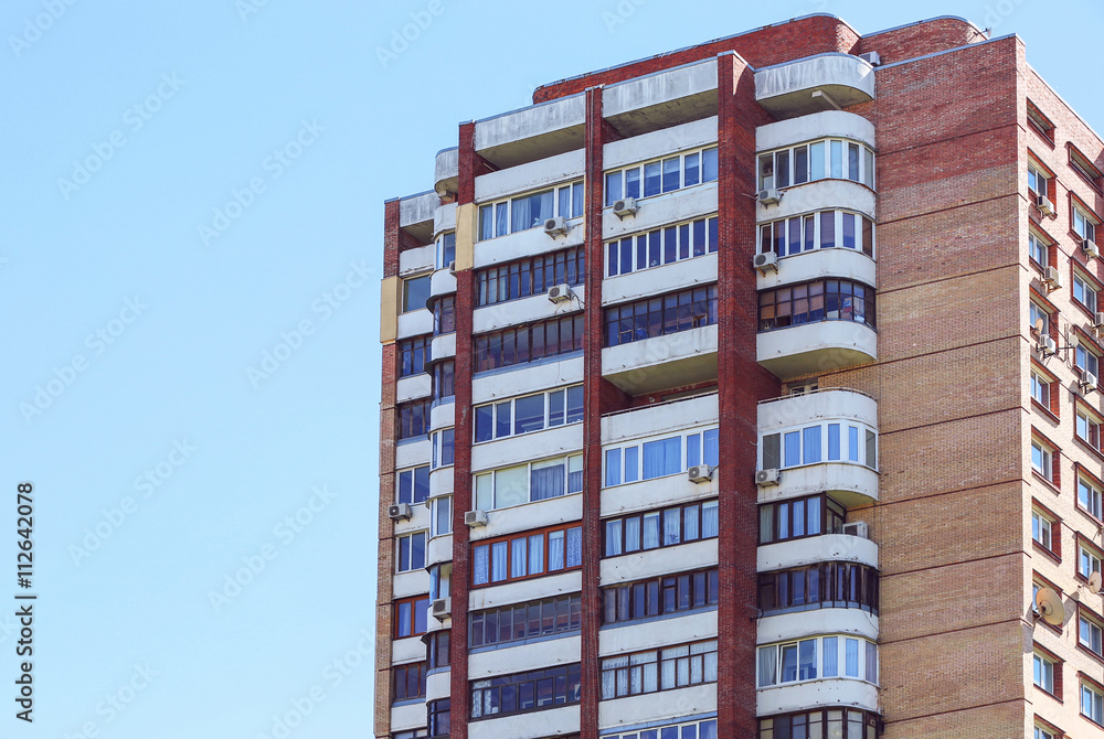 Modern building on sky background Stock Photo | Adobe Stock