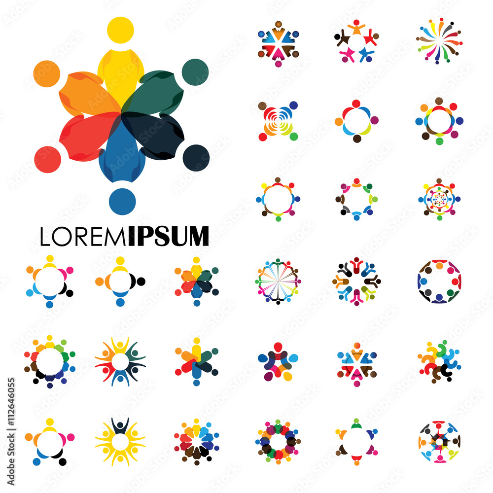 vector logo icons of people together - sign of unity, partnershi Stock ...