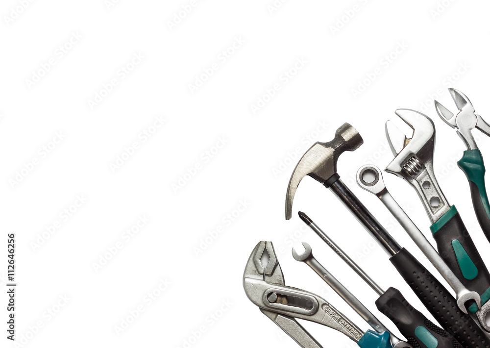 Tools isolated on white background Stock Photo | Adobe Stock