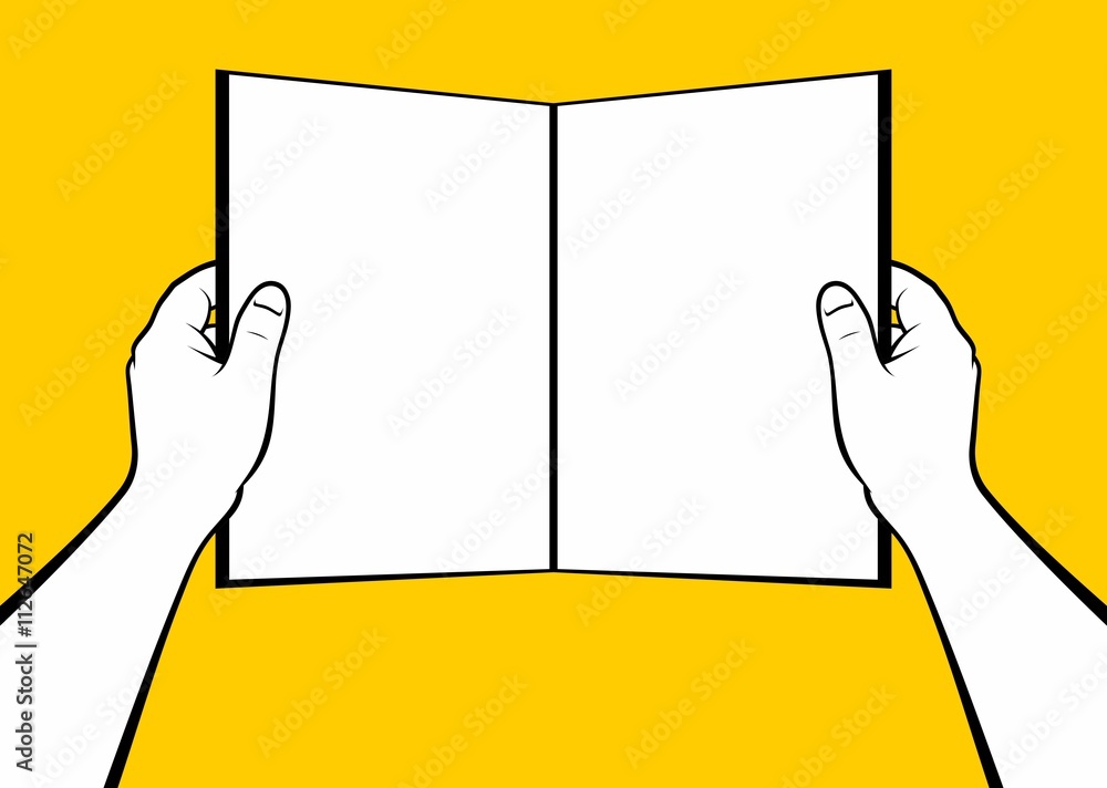 Hand holding restaurant menu Stock Vector | Adobe Stock