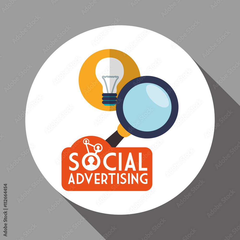 Social Advertising design. Media icon. White background , vector Stock ...