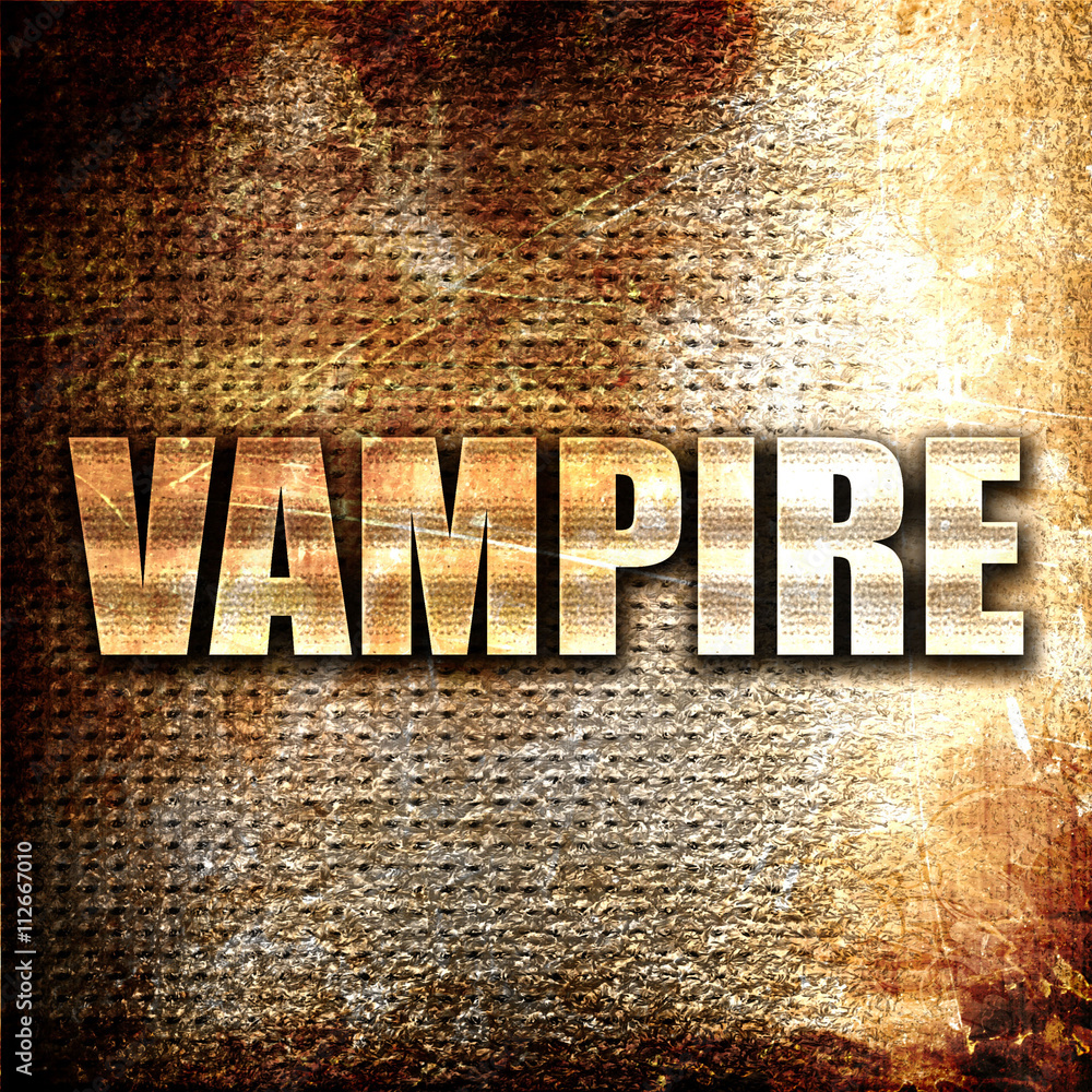 vampire, 3D rendering, metal text on rust background Stock Illustration ...