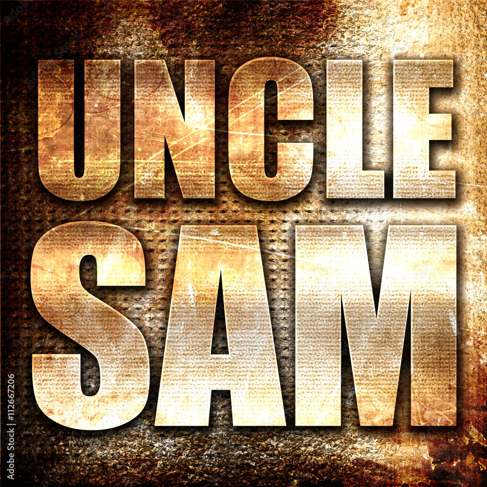 uncle sam, 3D rendering, metal text on rust background Stock ...