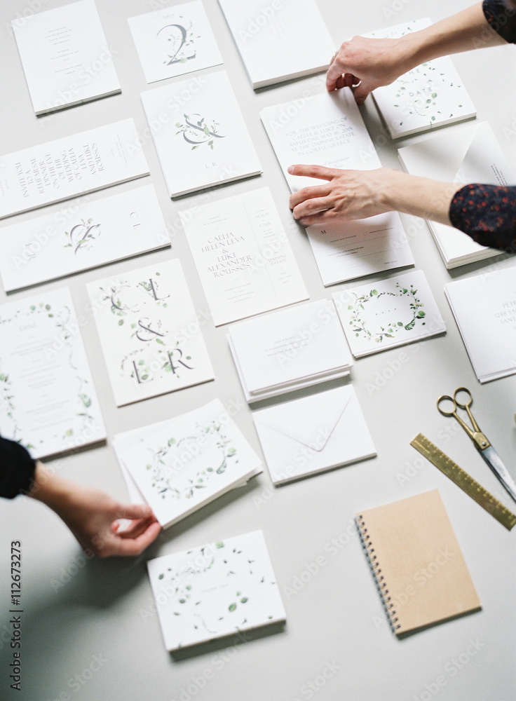 Large amount of invite cards - close up Stock Photo | Adobe Stock